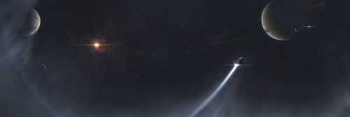 Spaceship escaping from a Sun which is about to implode Poster Print ...