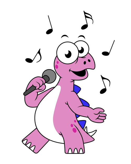 Illustration of a singing Stegosaurus Poster Print - Item ...