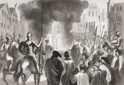 Templars Being Burnt At The Stake. From The Book Los Frailes Y Sus ...