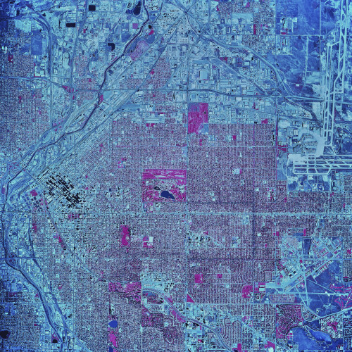 Satellite view of Denver, Colorado, 1984 Poster Print - Item ...