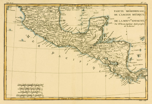 Map Of Southern Mexico, Circa.1760. From _Atlas De Toutes Les Parties ...