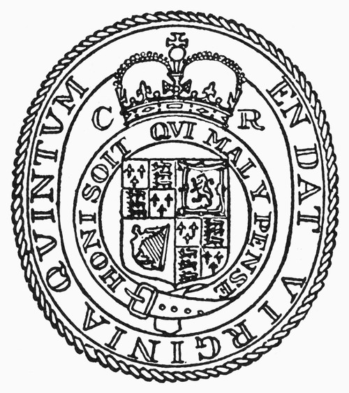 Virginia Colony Seal. /Nseal Of The Virginia Colony After Restoration ...