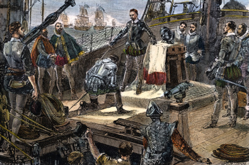 Spanish Armada. /Ncharles Howard, Lord High Admiral, Knighting His ...