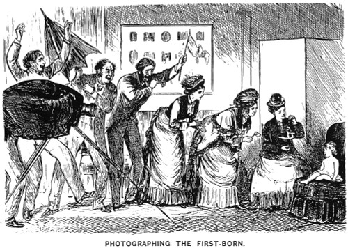 Du Maurier Cartoon, 1876. /N'Photographing The First-Born.' Cartoon ...