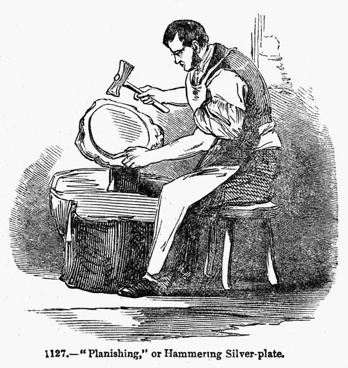 Jewelry: Planishing. /Nplanishing, Or Hammering Silverplate. Line ...