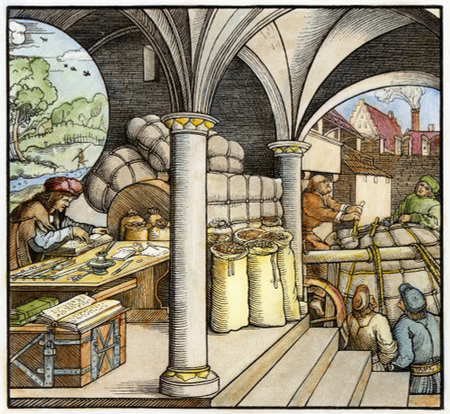 German Merchant, C1520. /Na German Merchant In His Establishment ...