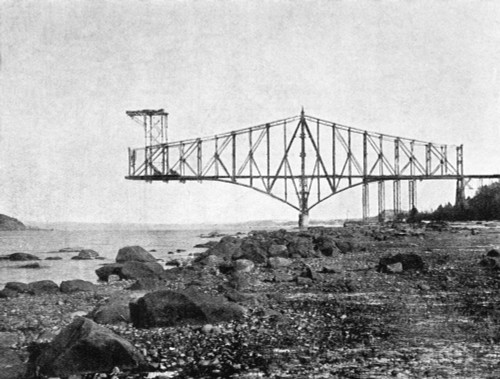 Quebec Bridge, 1907. /Nthe South Anchor Arm And Cantilever Arm Of The ...