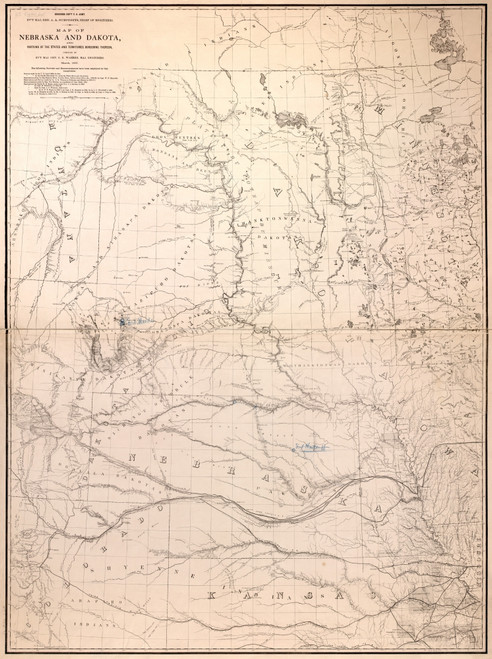 Map: Nebraska, 1867. /Nmap Of Nebraska And Dakota And Portions Of The ...