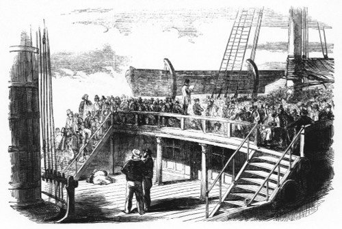 Immigrants, 19Th Century. /Ncrowd Of European Immigrants To America On ...