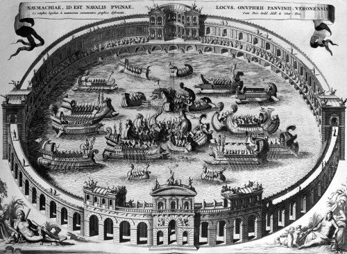 Rome: Naumachia./Na Naumachia, Or Staged Naval Battle, At An Arena In ...