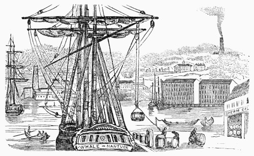 New England Whaling Port. /Npossibly Nantucket. American Engraving ...