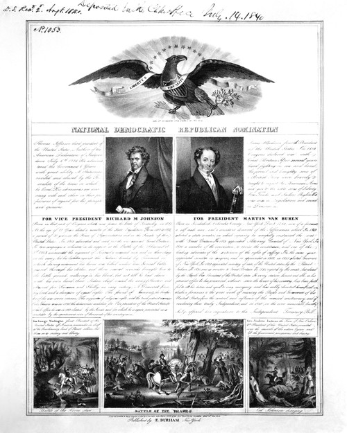 Presidential Campaign 1840. /Nnational Democratic Republican Nomination ...