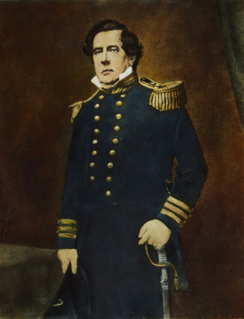 Commodore Matthew Perry /N(1794-1858). American Naval Officer. Oil Over ...