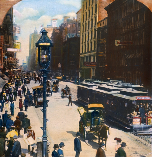 Chicago, 1905. /Na View Of State Street In Chicago, Illinois, 1905. Oil ...