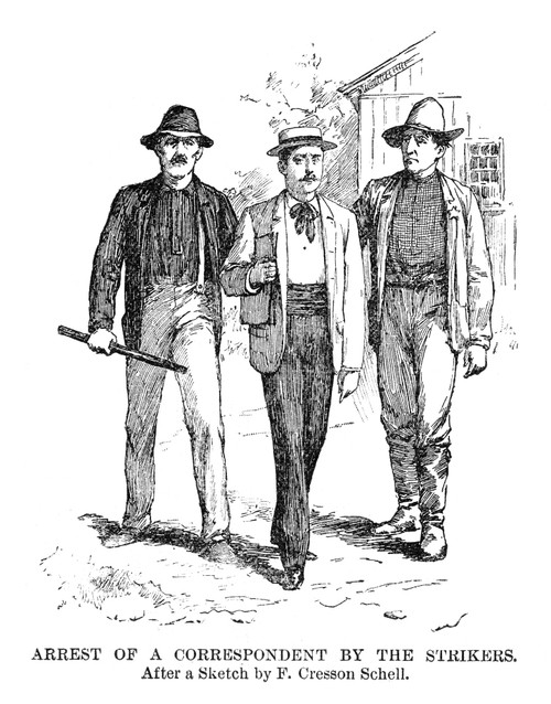 Homestead Strike, 1892. /N'Arrest Of A Correspondent By The Strikers ...