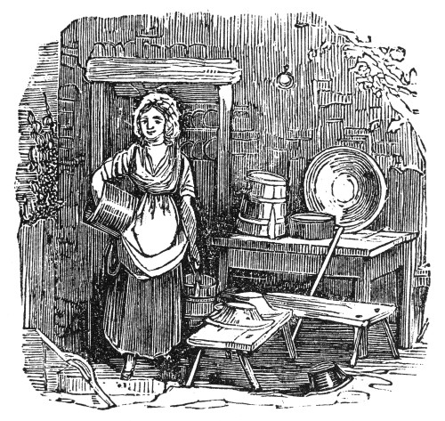 Daily Life: Housework. /Nwood Engraving, American, Early 19Th Century ...