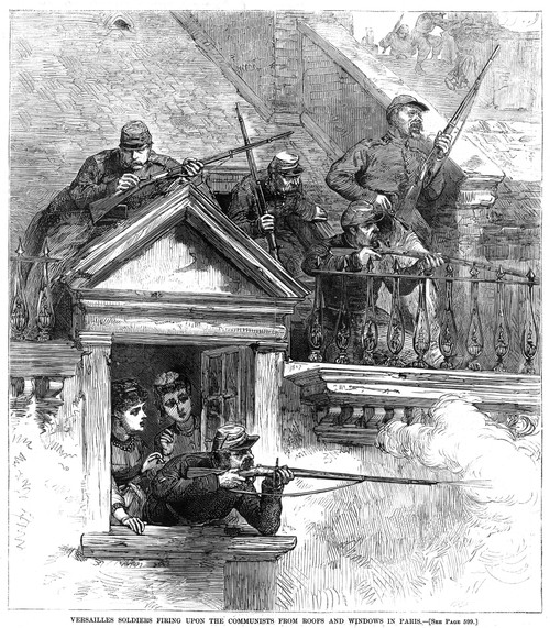 Paris Commune, 1871. /N'Versailles Soldiers Firing Upon The Communists ...