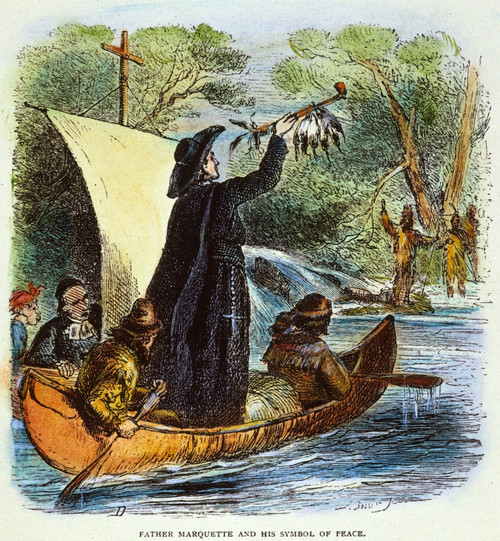 Father Marquette, 1673. /Nfather Jacques Marquette And Louis Jolliet ...