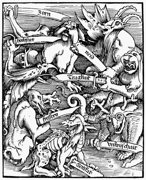 Seven Deadly Sins, 1511. /Nwoodcut By Hans Baldung-Grien, 1511. Poster ...