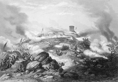 Battle Of Chapultepec, 1847. /Nu.S. Forces Storming The Palace Of ...