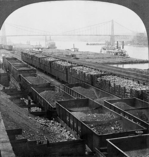 Pittsburgh: Steel Mill. /Nrailroad Cars Filled With Iron Ore And Coke ...