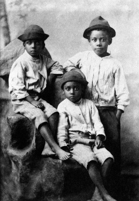 Children, 19Th Century./Na Late 19Th Century Photograph Of Three ...
