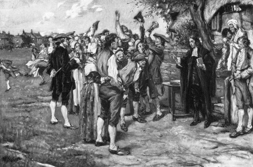 John Wesley (1703-1791) /Npreaching To Scoffing Villagers: 19Th Century ...