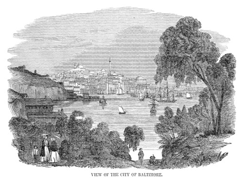 Baltimore, 1857. /Nview Of The City Of Baltimore, Maryland. Wood ...