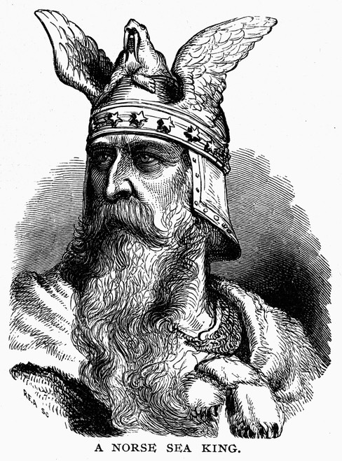 Viking Sea King. /Na Norse Sea King. Line Engraving, 19Th Century ...
