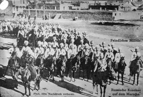 Russian Cossacks, C1914. /Ngroup Of Mounted Russian Cossacks ...