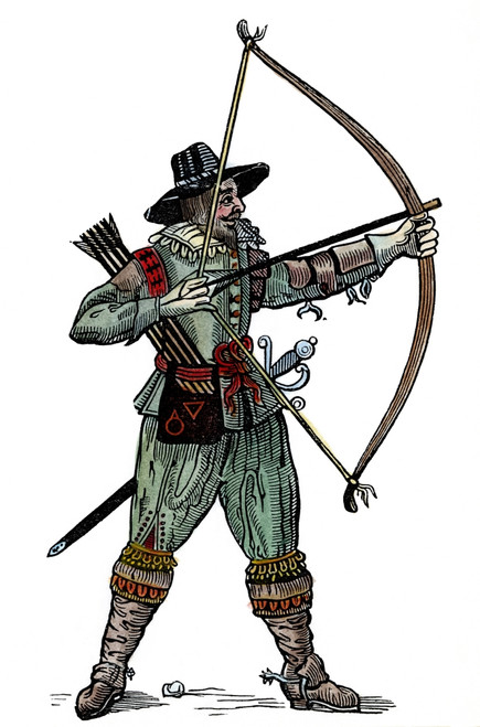 English Archer, 1634. /Nan English Archer. Woodcut From Gervase Markham ...