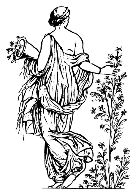 Flora/Chloris. /Nline Engraving After A Pompeiian Fresco. Poster Print ...