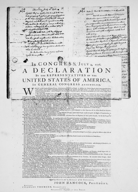 Declaration Of Independence/Nthe First Printing Of The Declaration Of ...