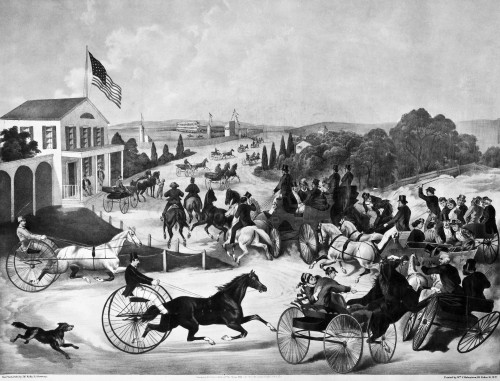 Trotting Horses, 1870. /Nlithograph, American, 1870. Poster Print by ...