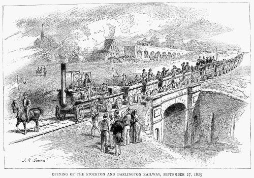England: Railway, 1825. /N'Opening Of The Stockton And Darlington ...