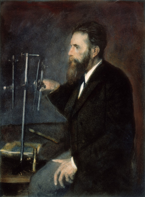 W.C. Roentgen (1845-1923). /Ngerman Physicist. Oil Over A Photograph ...