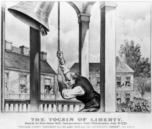 Liberty Bell, 1776. /N'The Tocsin Of Liberty.' Ringing The Liberty Bell ...
