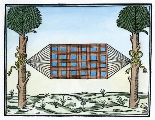 Hammock, 1547. /Na Hammock Of The New World Native Indians. Woodcut ...