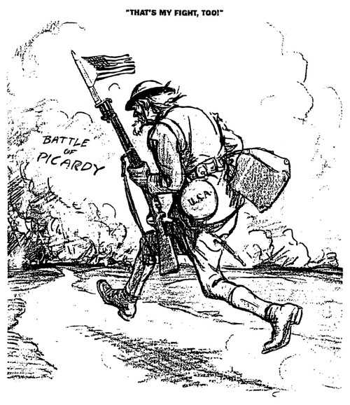 Warfare: World War I. /Nan American Cartoon Of 1917 By Rollin Kirby On ...