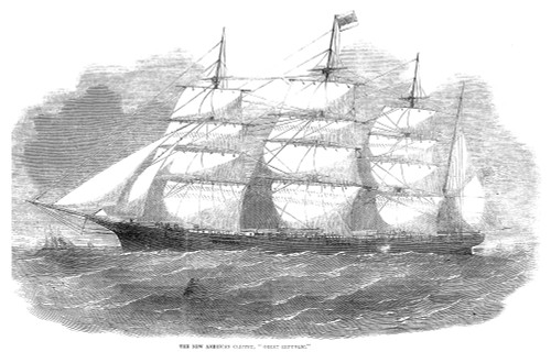 Clipper Ship, 1855. /Nthe American Clipper Ship, 'Great Republic.' Wood ...