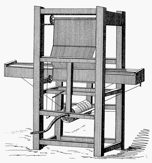 Textile Manufacture, 1785. /Ndr. Edmund Cartwright'S Power Loom Of 1785 ...