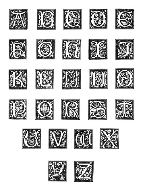 Alphabet, 16Th Century. /Ndecorative Woodcut Initial Letters, 16Th Century. Poster Print by ...