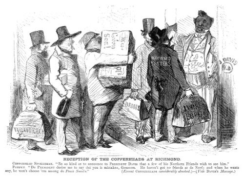 Civil War: Copperhead, 1863. /Na Northern American Newspaper Cartoon ...