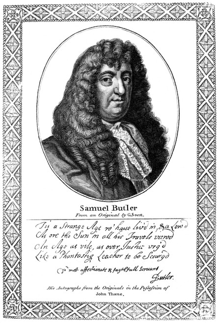 Samuel Butler (1612-1680). /Nenglish Poet. Line Engraving, 19Th Century ...