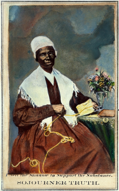 Sojourner Truth /N(C1797-1883). American Evangelist. Colored Souvenir ...
