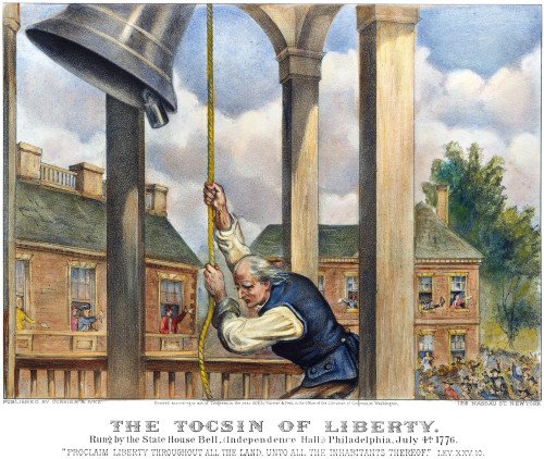 Liberty Bell, 1776. /N'The Tocsin Of Liberty.' Ringing The Liberty Bell ...