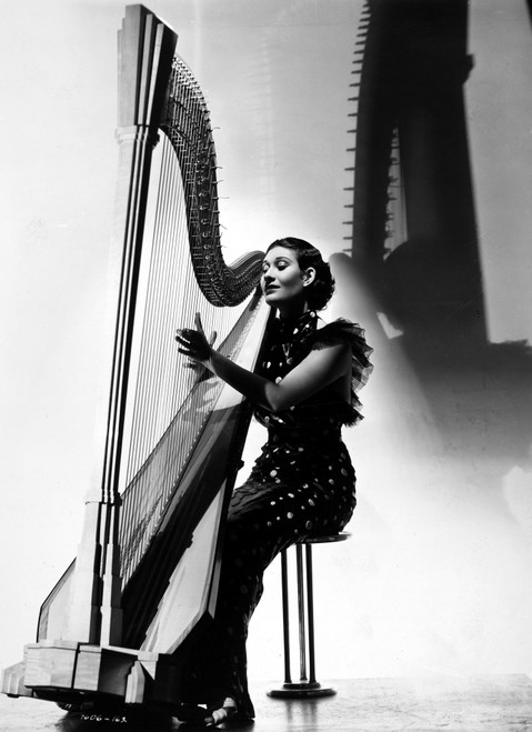 Harpist, 1935. /Nharpist Lysbeth Hughes. Photograph, 1935. Poster Print ...