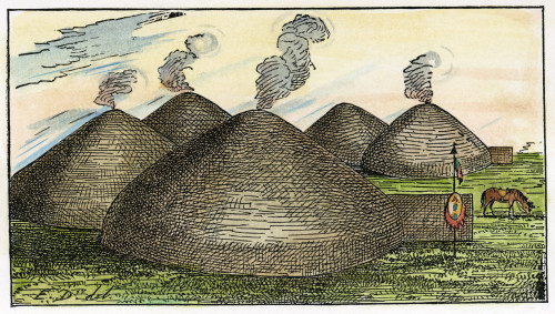 Pawnee: Earth Lodges, 1880. /Nearth Lodges Of The Pawnee Native ...