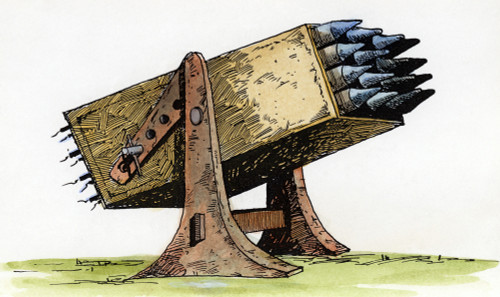 Mongolian Rocket Battery. /N13Th Century A.D. Drawing. Poster Print by ...