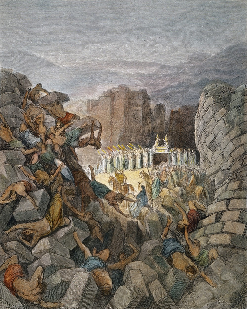 Jericho. /Nthe Walls Of Jericho Falling Down (Joshua 6:20). Color ...